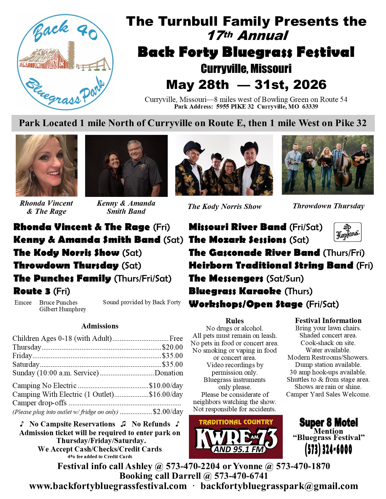 17th Annual Back Forty Bluegrass Festival Flyer-May 28th-31st, 2026 ...